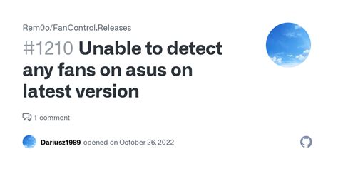 Unable To Detect Any Fans On Asus On Latest Version Issue 1210