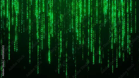 Digital Background Green Matrix Matrix Style Program Stream Of Decimal Digits Computer Code