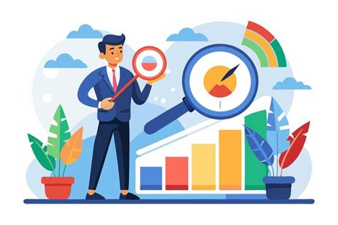 벤치마크 성과 또는 Kpi 성공을 측정하기 위한 주요 성과 지표 측정 또는 측정 프리미엄 Ai 생성 벡터