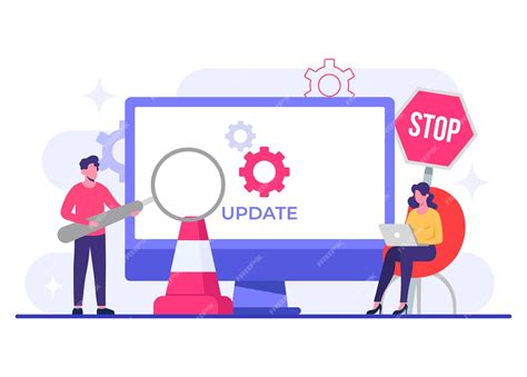 System Maintenance Software Upgrade Process On Devices People Update Operating System Premium