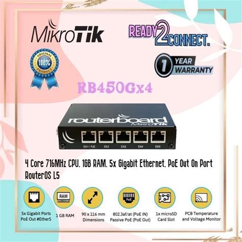 Jual Mikrotik Rb450gx4 Router And Wireless Indoor Shopee Indonesia