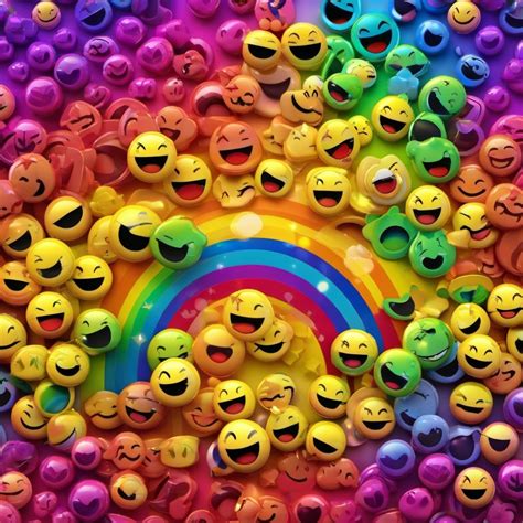 Rainbow Background Wallpaper Rainbow Emoji Wallpaper