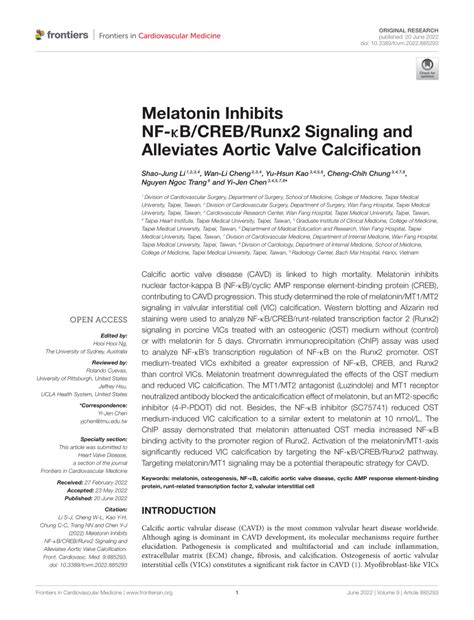 Pdf Melatonin Inhibits Nf κb Creb Runx2 Signaling And Alleviates