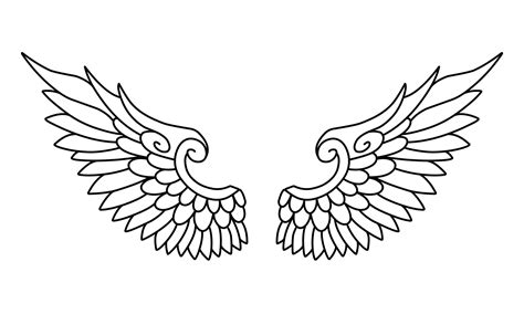 Outline Of Angel Wings Clip Art