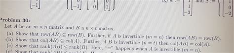 Solved The Question Asks Let Matrix A Be A Mxn Matrix And B Chegg Com