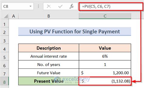 How To Calculate The Present Value With Different Payments In Excel Examples