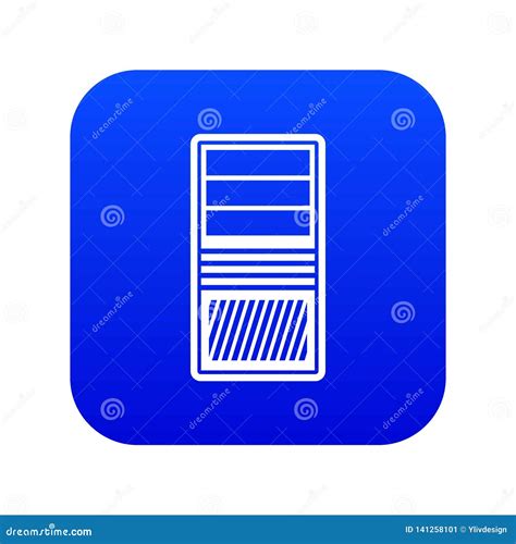 Black Computer System Unit Icon Digital Blue Stock Vector Illustration Of Blue Hardware
