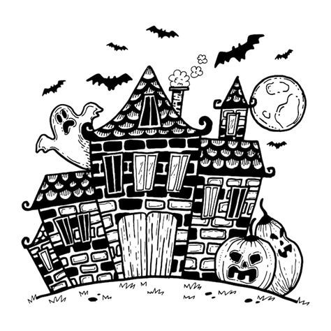 Haunted House Clip Art Black And White Haunted House With Clipart