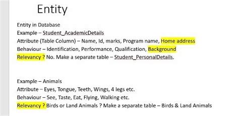 Entity Entity In Database Example