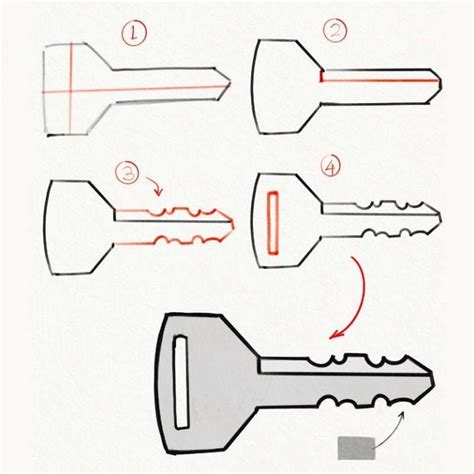 How To Draw Keys The Most Easiest And Step By Step Guideline