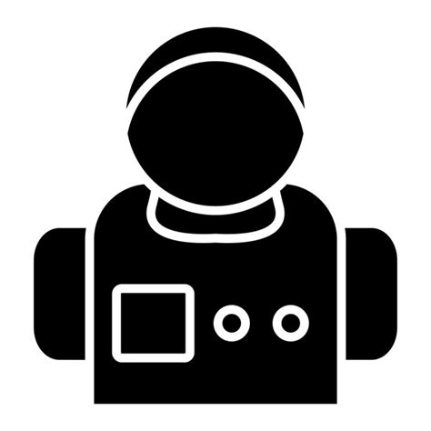 Ilustración Negra Sólida Del Glifo Del Astronauta Vector Premium