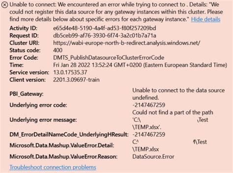 Solved Connection For Excel With On Premise Gateway Microsoft Fabric