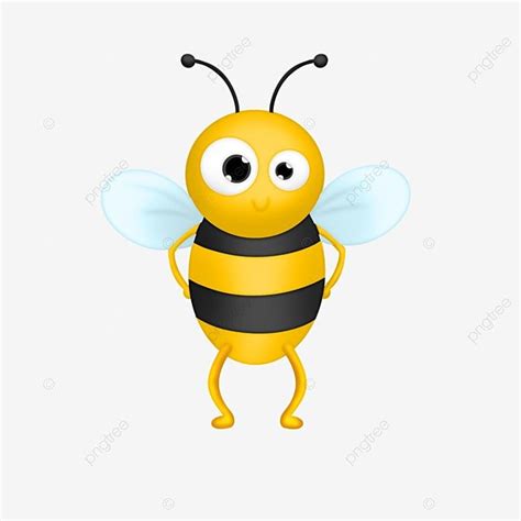 귀여운 일러스트 노란 꿀벌 아름다운 노랑 벌 Png 일러스트 및 Psd 이미지 무료 다운로드 Pngtree
