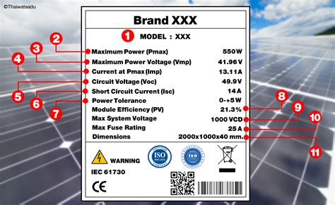 What Are The Specifications Forsolar Panels THAI WATSADU