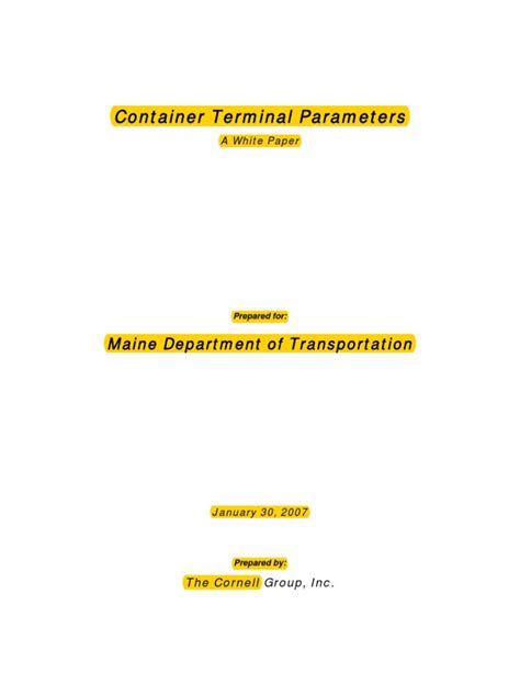 Container Terminal Pdf Containerization Port