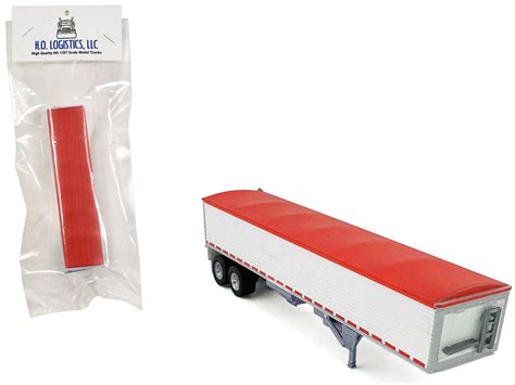Covered Grain Trailer White With Red Tarp 187 Ho Plastic Model Car