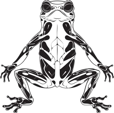 Wraith Ribbit Frog Skeleton Emblem Ethereal Exoskeleton Vector Frog