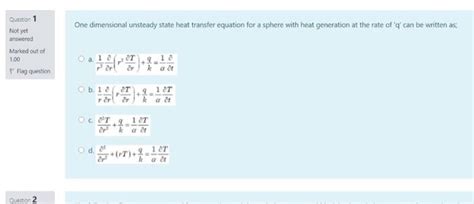 Solved One Dimensional Unsteady State Heat Transfer Equation