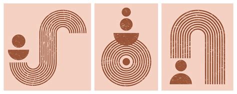 Geometric Lines Zen Patterns Abstract Textured Arches And Shapes Balance Figures With Linear