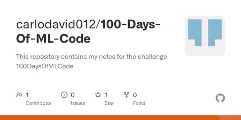 Github Carlodavid012100 Days Of Ml Code This Repository Contains My