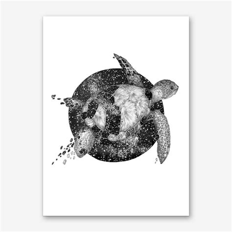 Cosmic Sea Turtle Canvas Print By Ecmazur Fy