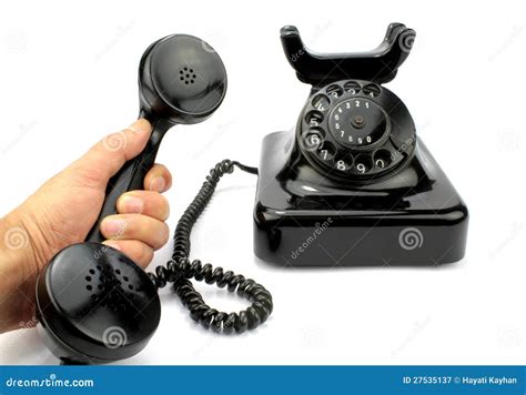 Old Phone And Receiver In Hand Royalty Free Stock Photography Image