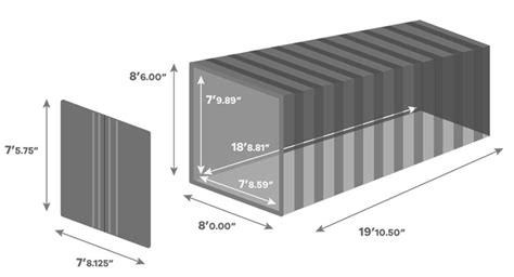 Inside Merements Of A 20 Foot Container