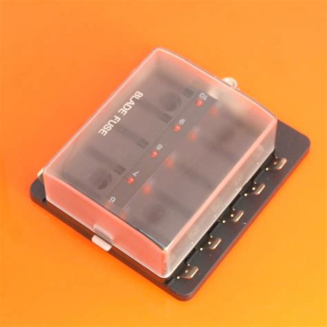 10 Way LED Fuse Box For Standard Blade Fuses With Warning Light 3 Way Components