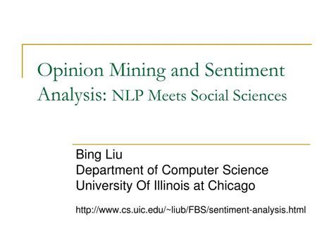 Ppt Opinion Mining And Sentiment Analysis Nlp Meets Social Sciences