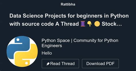 Data Science Projects For Beginners In Python With Source Code A Thread