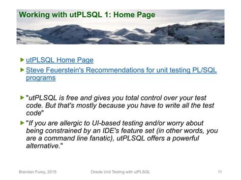 Oracle Unit Testing With Utplsql Ppt