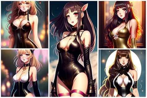 Hot Anime Girl 5 Designs Jpeg Graphic By 1xmerch · Creative Fabrica