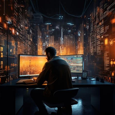 premium ai image data is transferring from 1 computer to another