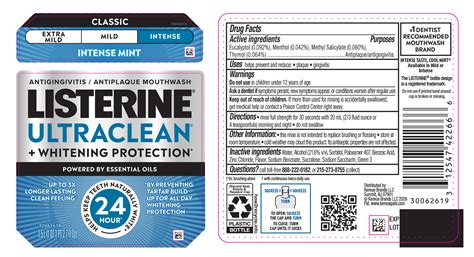 Listerine Ultraclean Plus Whitening Protection Intense Antiseptic