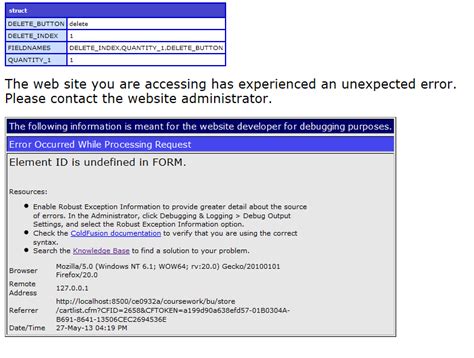 Coldfusionsql Element Id Is Not Defined In Form Stack Overflow