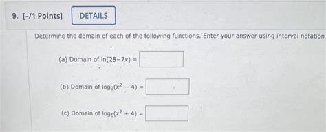Solved Determine The Domain Of Each Of The Following Chegg Com