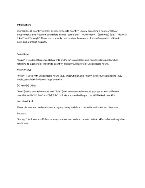 Expressions Of Quantity Understanding Indeterminate Amounts In Grammar