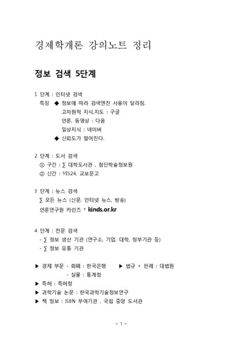경제학개론 강의노트 정리 경제경영