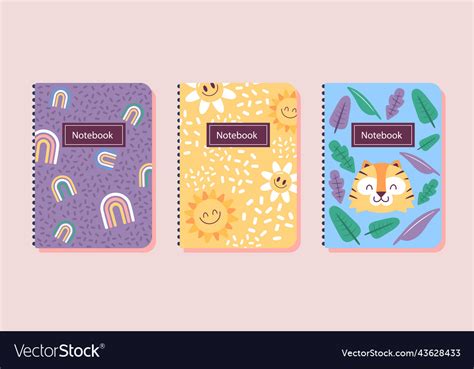 Beautiful Notebook Cover Design Template Vector Image