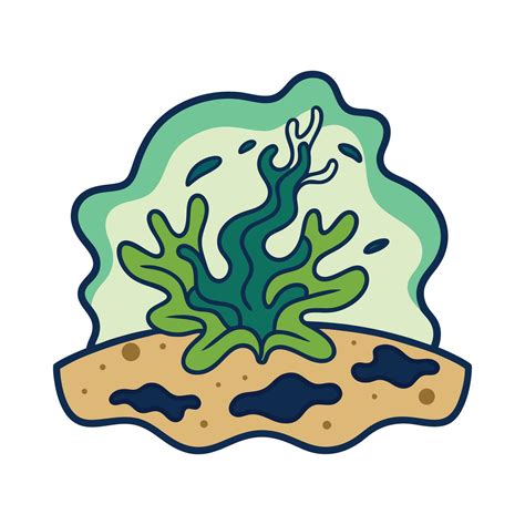 Bacteria In Decomposing Seaweed On Beaches Illustrated 59092264 Vector