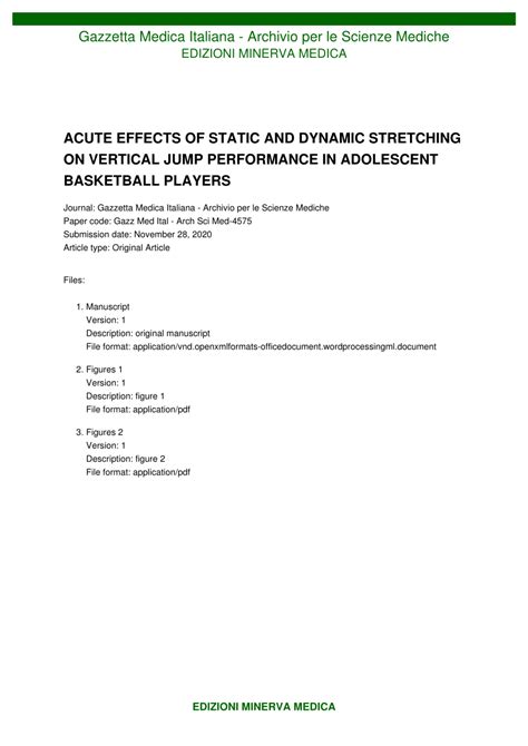 Pdf Acute Effects Of Static And Dynamic Stretching On Vertical Jump Performance In Adolescent