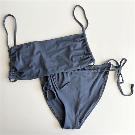 Weekday Curtain Bikini Set Ash Blue Unlined Depop