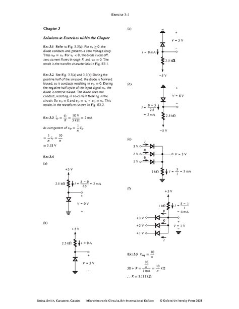 Sedra Smith 8Xe Chapter 03 Solutions Exercise 3 Chapter 3 Solutions To Exercises Within The