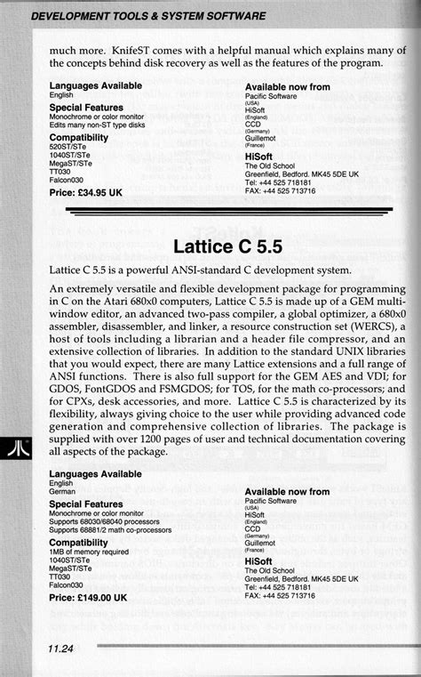 Atari St Lattice C Scans Dump Download Screenshots Ads Videos