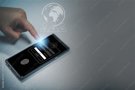 Cyber Security Concepts Login User Fingerprint Secure And Encrypted