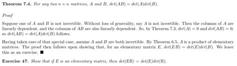 Solved Theorem For Any Two Nn Matrices A And Chegg Com