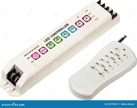 Controller For RGB LED With Remote Control Isolated On White Stock Image Image Of Button
