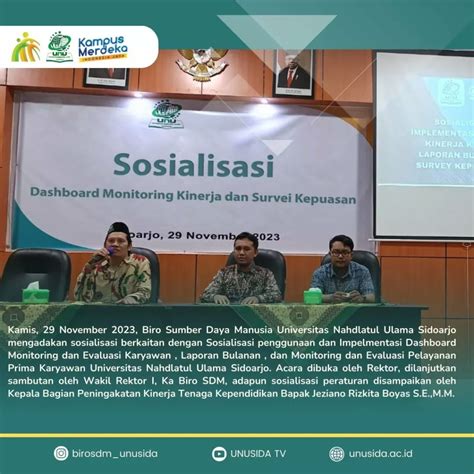 Sosialisasi Dashboard Monitoring Kinerja Dan Survei Kepuasan Lembaga Sumber Daya Manusia