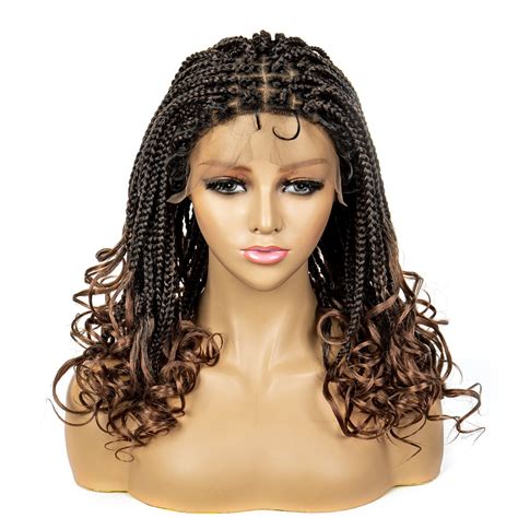 Braided Wigs For Black Women Synthetic Lace Front Wigs Square Knotless