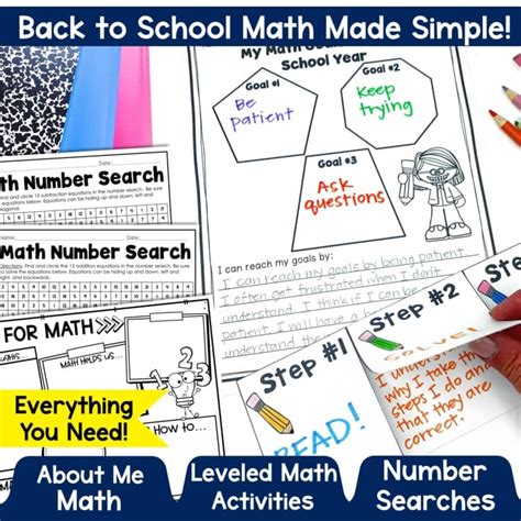 Back To School Math Task Card Activities All About Me Math 3rd 4th Grade